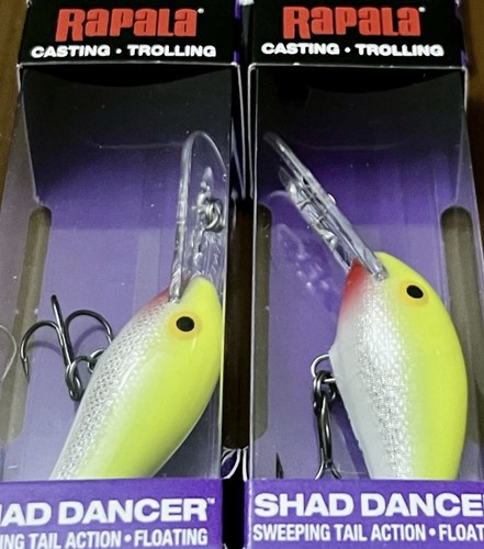 2 Rapala Shad Dancer SDD04 Crankbait Lures SILVER FLUORESCENT ...