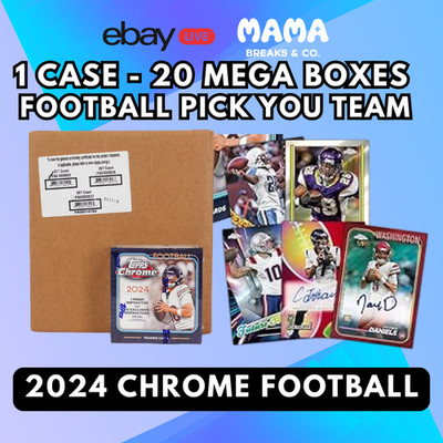 San Francisco 49ers 2024 Topps Chrome Football 20x Mega Box Full Case ...