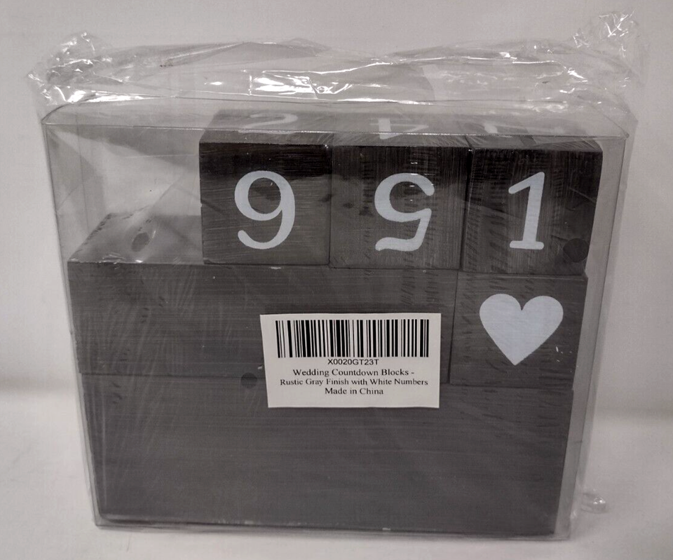 Wedding Countdown Blocks Rustic Gray Finish White Numbers BRAND NEW | eBay