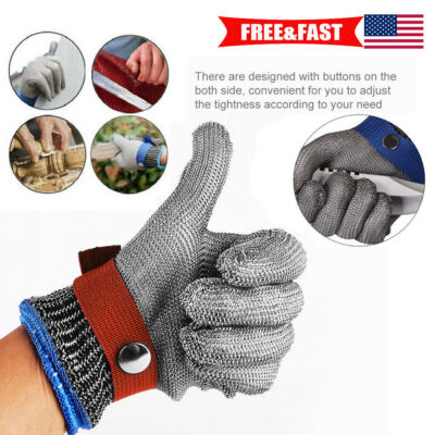 Stainless Steel Mesh Knife Cut Resistant Chain Mail Protective Glove ...