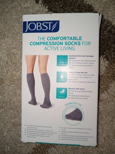 JOBST Activewear 20-30 mmHg Unisex Knee High Closed Toe White XL for ...