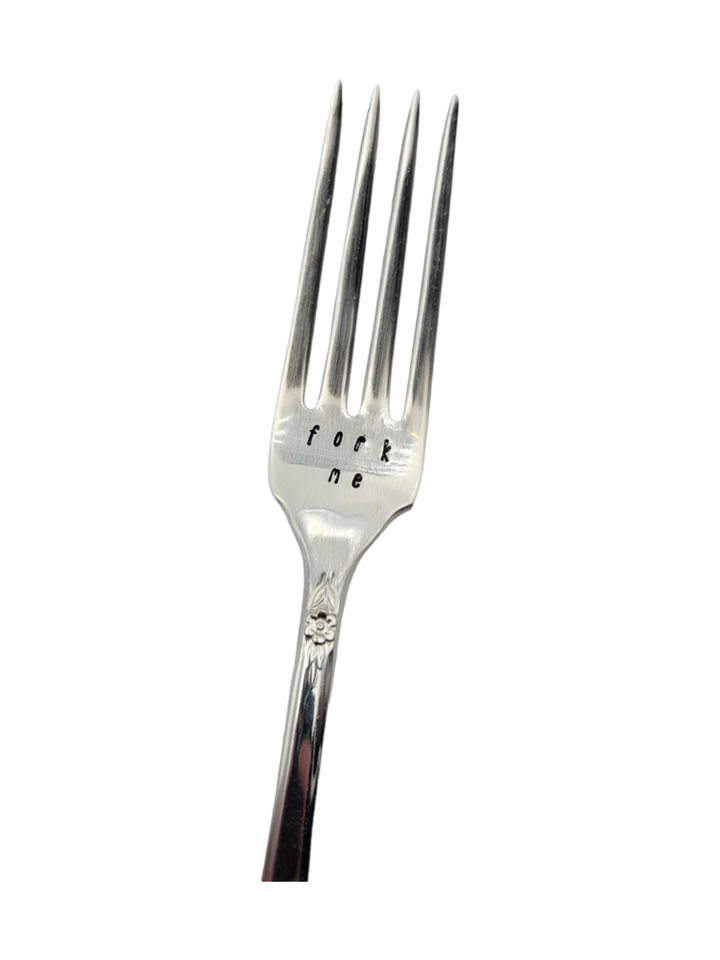 Fork Me Hand Stamped Hammered Vintage Silverplate Dinner Fork | eBay