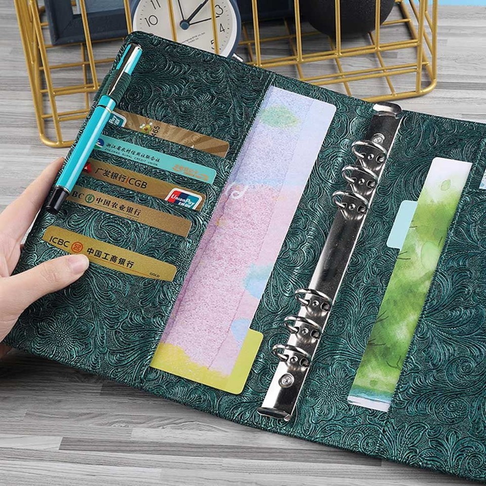 Supplies Loose leaf Leather Binder Paper Holder Binder Pockets Notebook ...