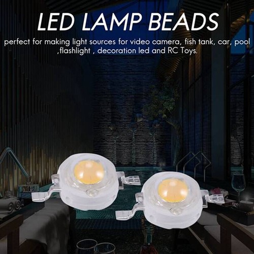 500pcs Powerful 2-Pin 3W Warm White LED Bead Spotlight 100-1104058- | eBay