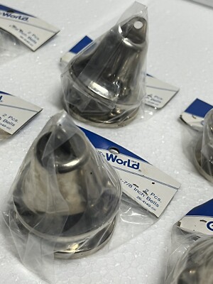 Vtg Lot 7 packs of 2 Craft World Bells 1-7/8" Silver Tone New 14 Total ...