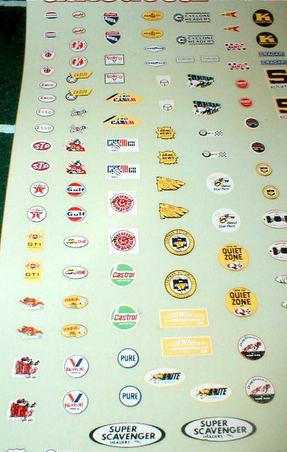 Slot Car Model Car Decals 98 Pair Sponsor Decals for 1/24 to 1/16 Scale ...