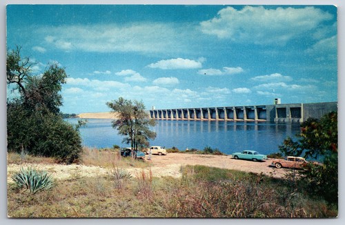 Lake Whitney Texas~Lake Whitney & Dam @ Bluff~1950s Postcard | eBay