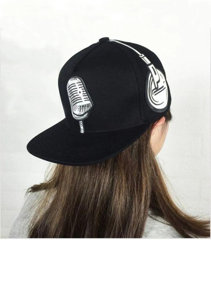Spinning Record DJ Baseball Cap Headphones and Mike Snapback Love Music ...
