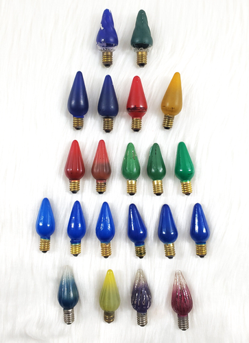 21 Vintage Mazda C6 Smooth Swirl Two Tone Christmas Tree Lamp Bulb ...