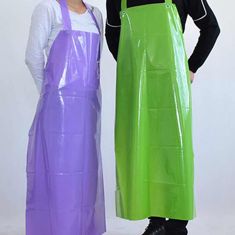 Unisex PVC Apron Lace Up Butcher Cooking Baking Waterproof Working BBQ ...