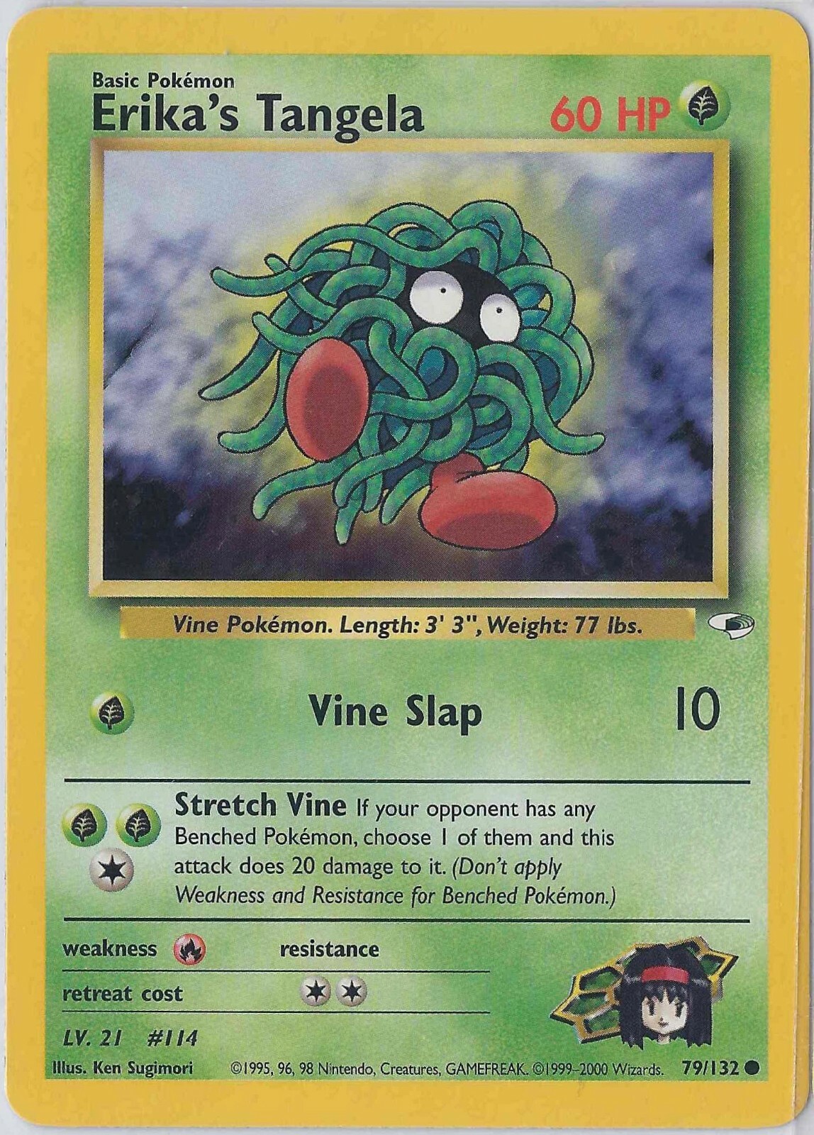 Erika's Tangela 79/132 Gym Heroes Unlimited Common Vintage WotC Pokemon ...