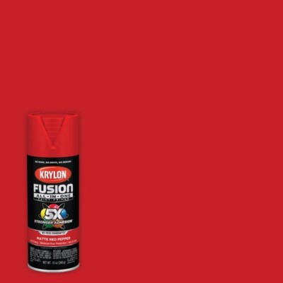 Krylon Fusion All-In One 12 Oz. Matte Spray Paint, Red Pepper K02913007 ...