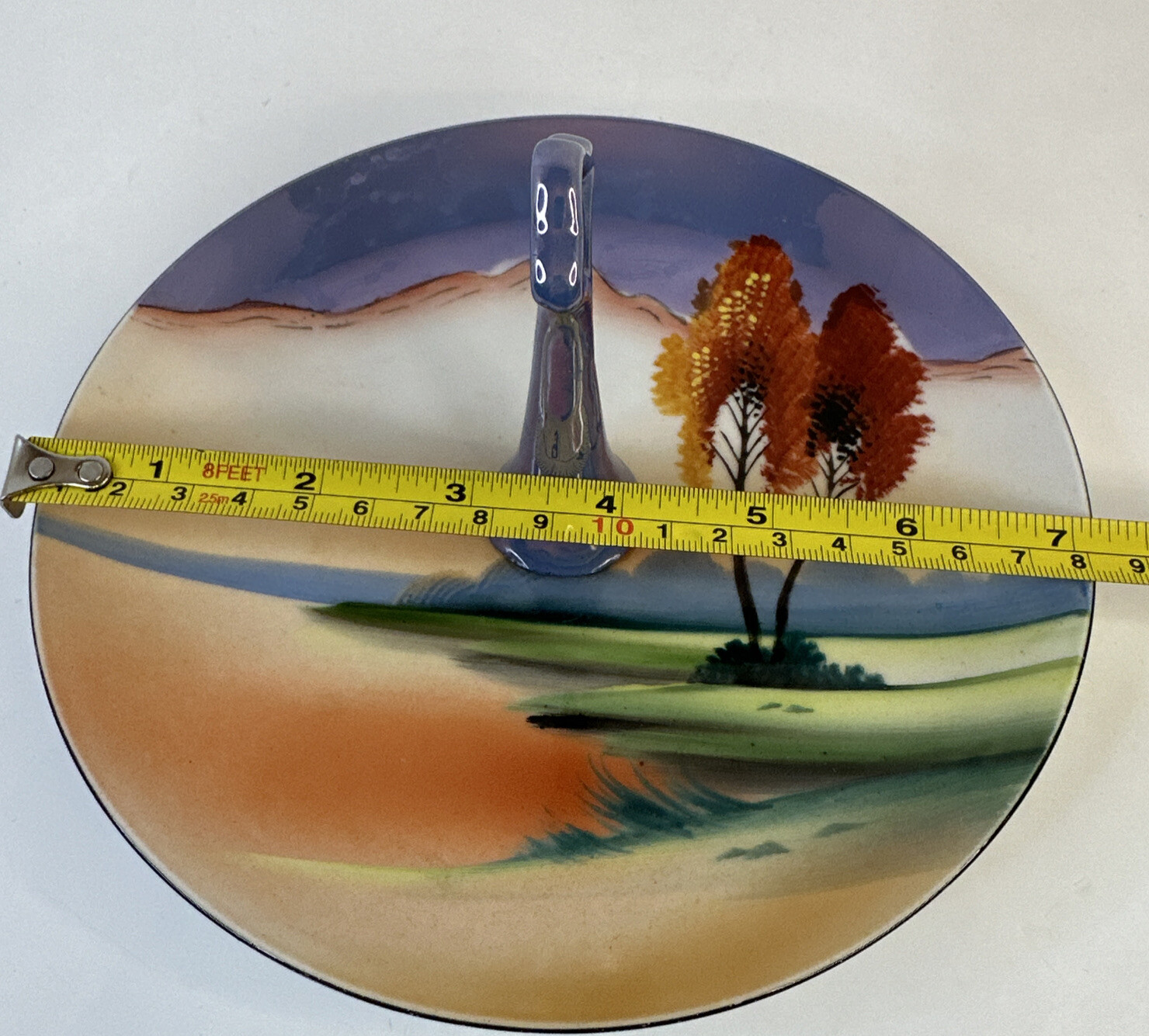 Vintage Japan Chikaramachi Hand Painted 7” Luster Sweets Nappy Plate ...