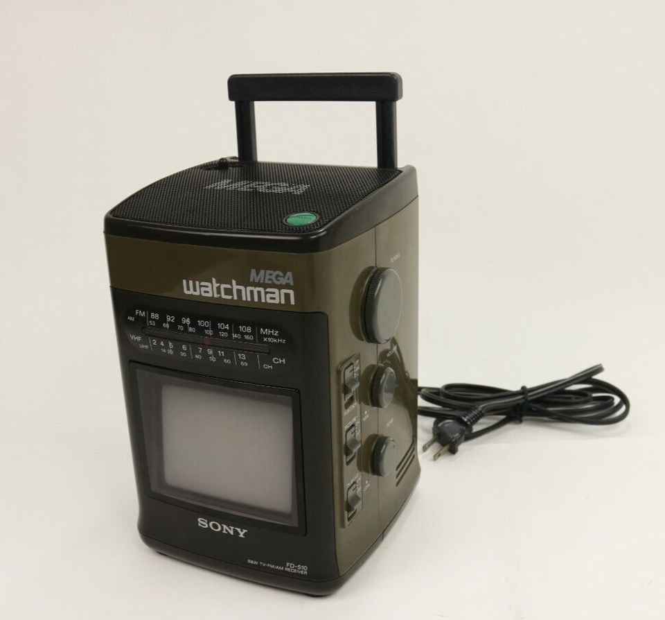 Vintage Sony MEGA Watchman FD-510 Portable TV FM/AM Radio | eBay