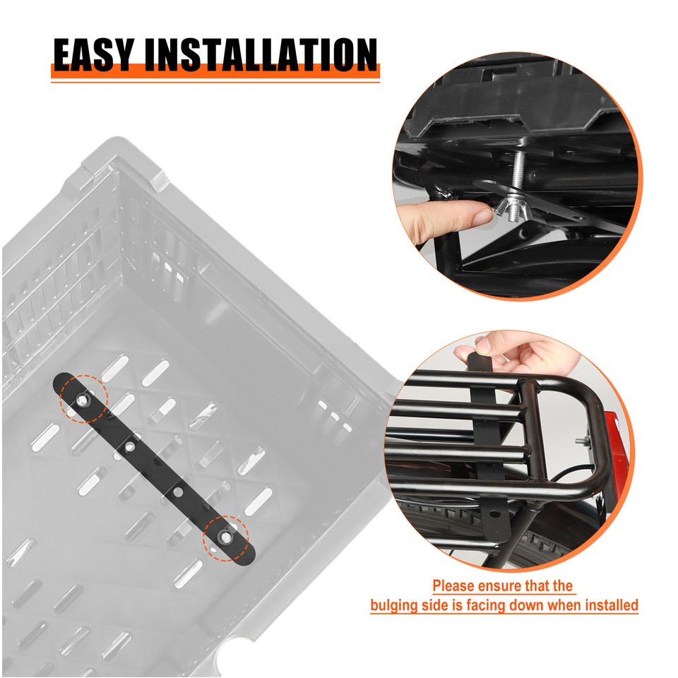 E-Bike Foldable Rear Basket, Rear Bicycle Cargo Rack, Ebike Storage ...