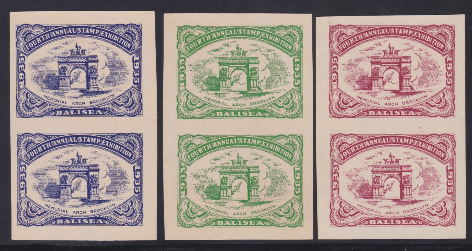 US 1935 Brooklyn & Long Island Stamp Exhibition Cinderella Stamps 3 ...