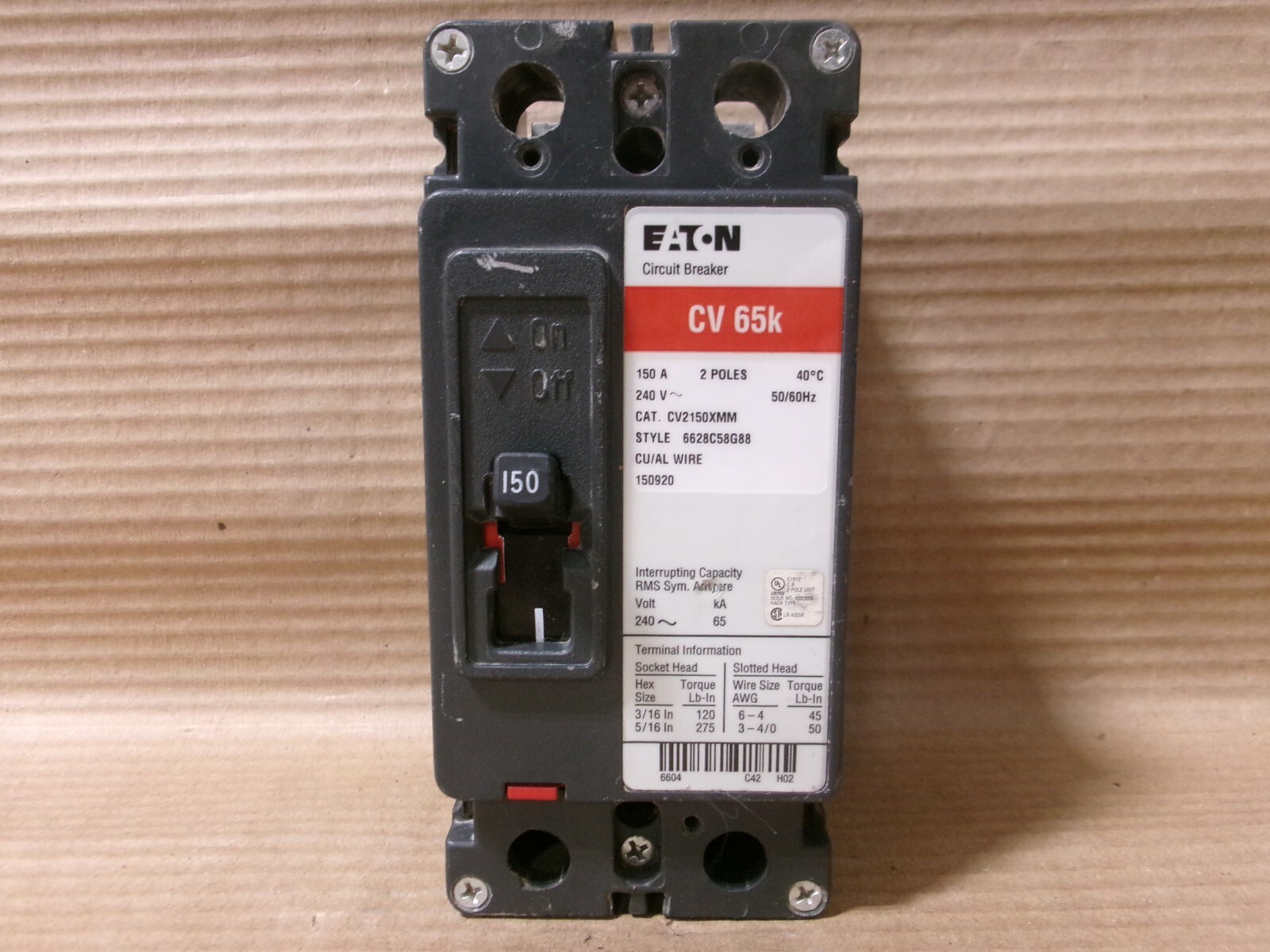 Eaton CV CV2150XMM 2 Pole 150 Amp 240V Circuit Breaker | eBay