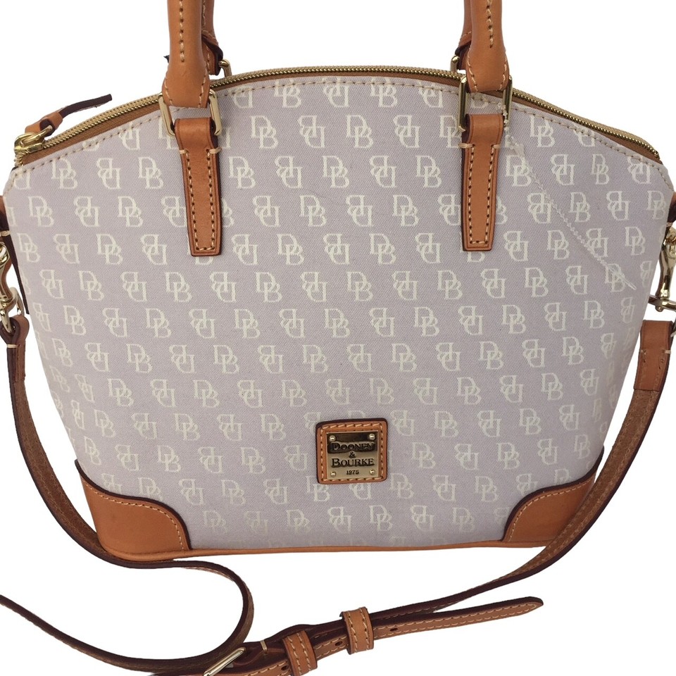 Dooney Bourke Handbag Charlie Satchel Canvas Crossbody Signature Logo ...