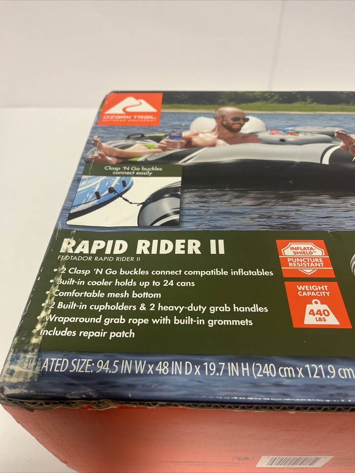 Ozark Trail Rapid Rider 2 ,Two Person River Lake or Pool Tube/Float W ...
