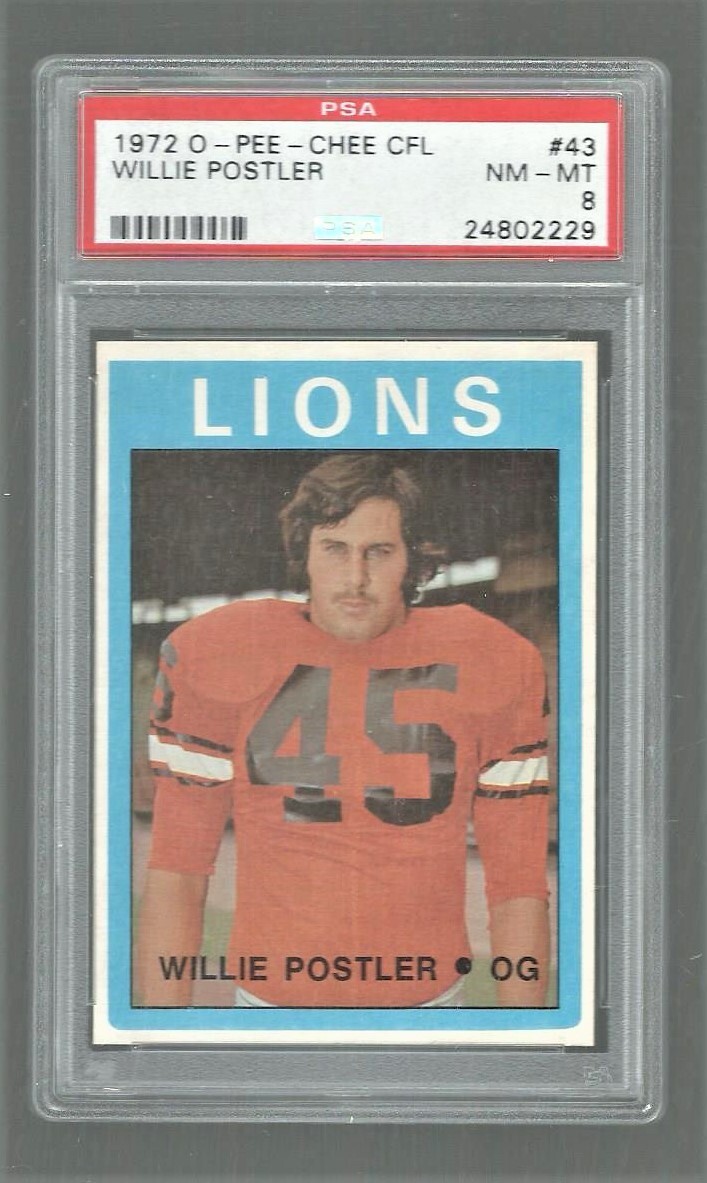 1972 O-Pee-Chee Canadian Football League - Willie Postler #43 (RC) for ...