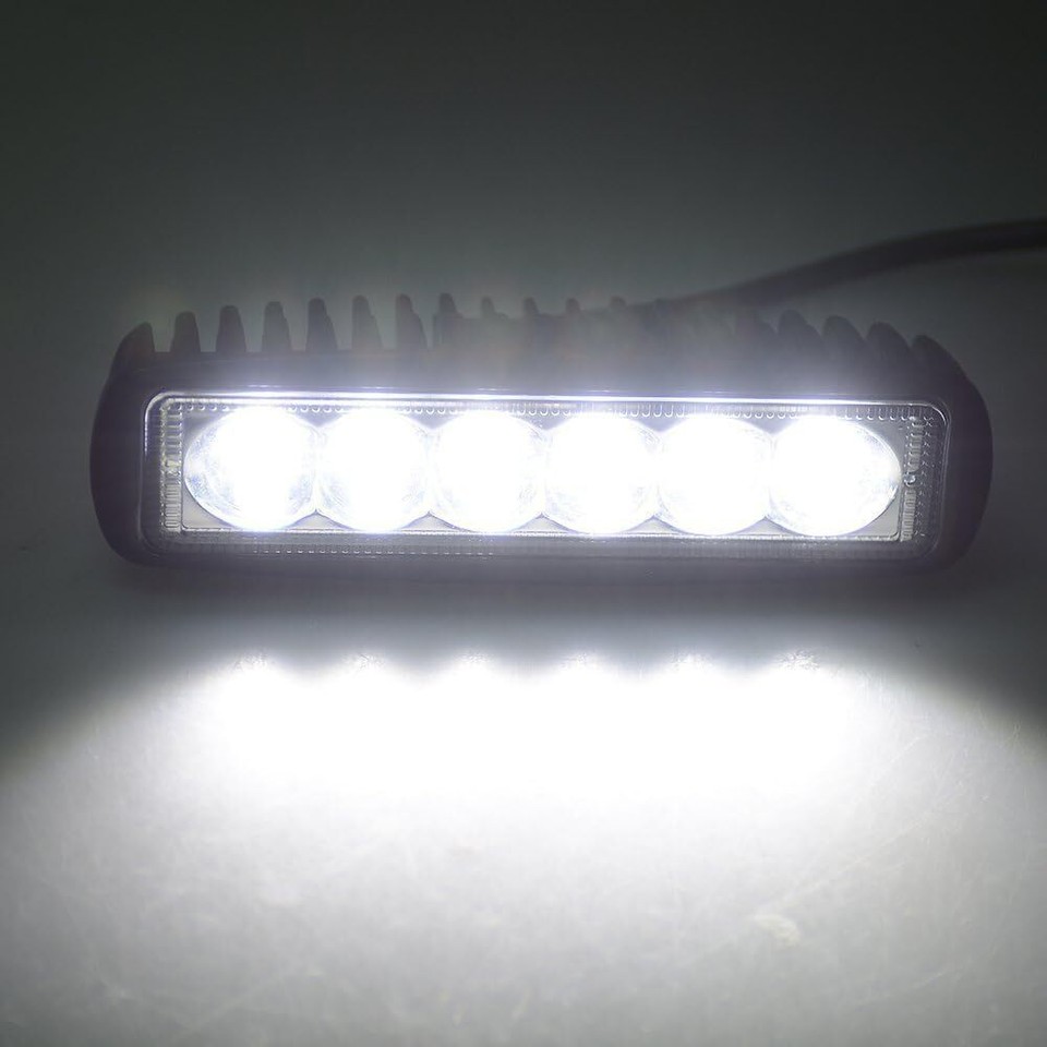 2X 6 Inch LED Work Lights 48W 12V Driving Strip Flood Beam light Bar ...