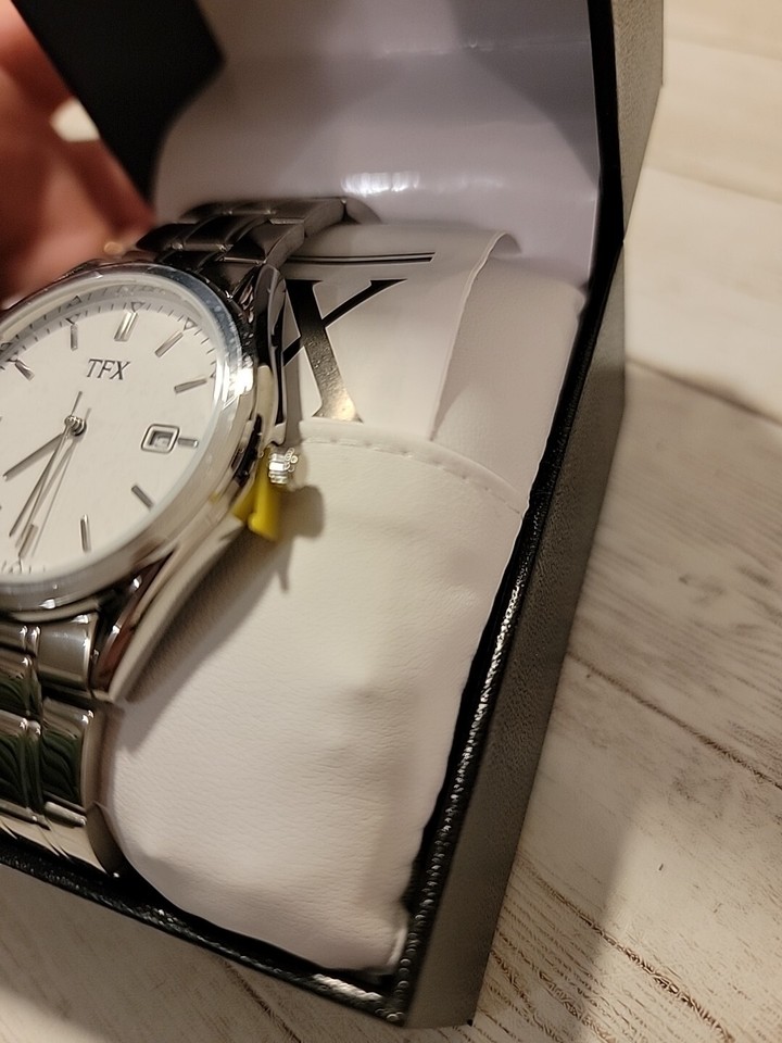 TFX by Bulova 36B100 Stainless Steel Silver Tone Date White Dial Men's ...