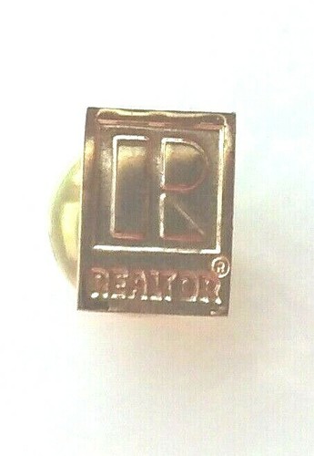 REALTOR BLOCK R pin badge GoldTone | eBay