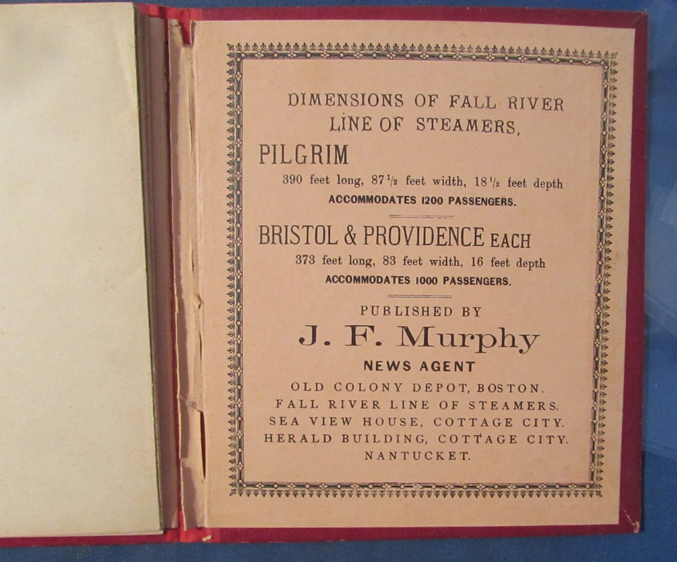 ANTIQUE 1870S VIEWS OF FALL RIVER LINE PHOTO PICTURE BOOKLET STEAMERS ...