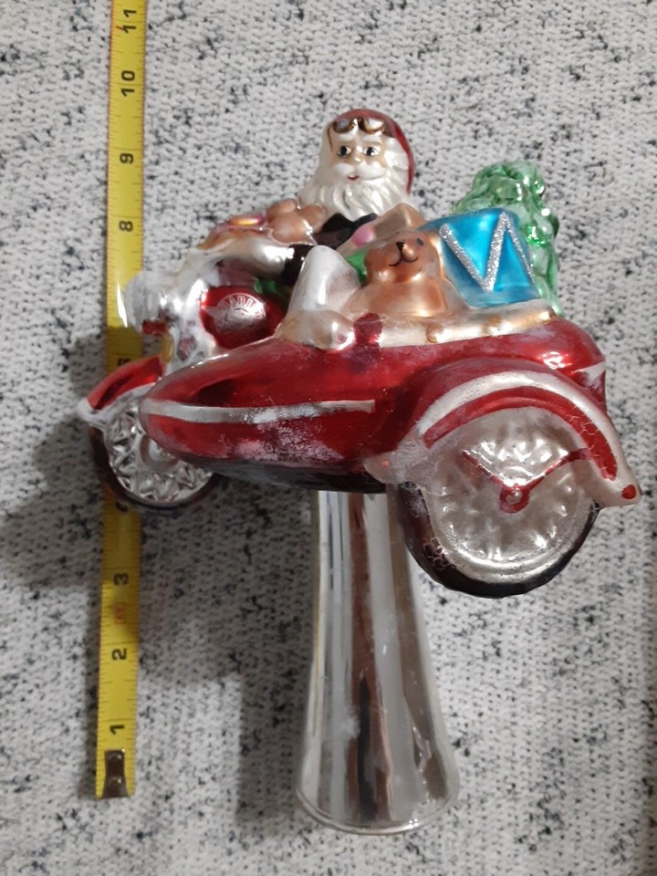 Santa Claus Harley Davidson Motorcycle Sidecar Christmas Tree Topper ...