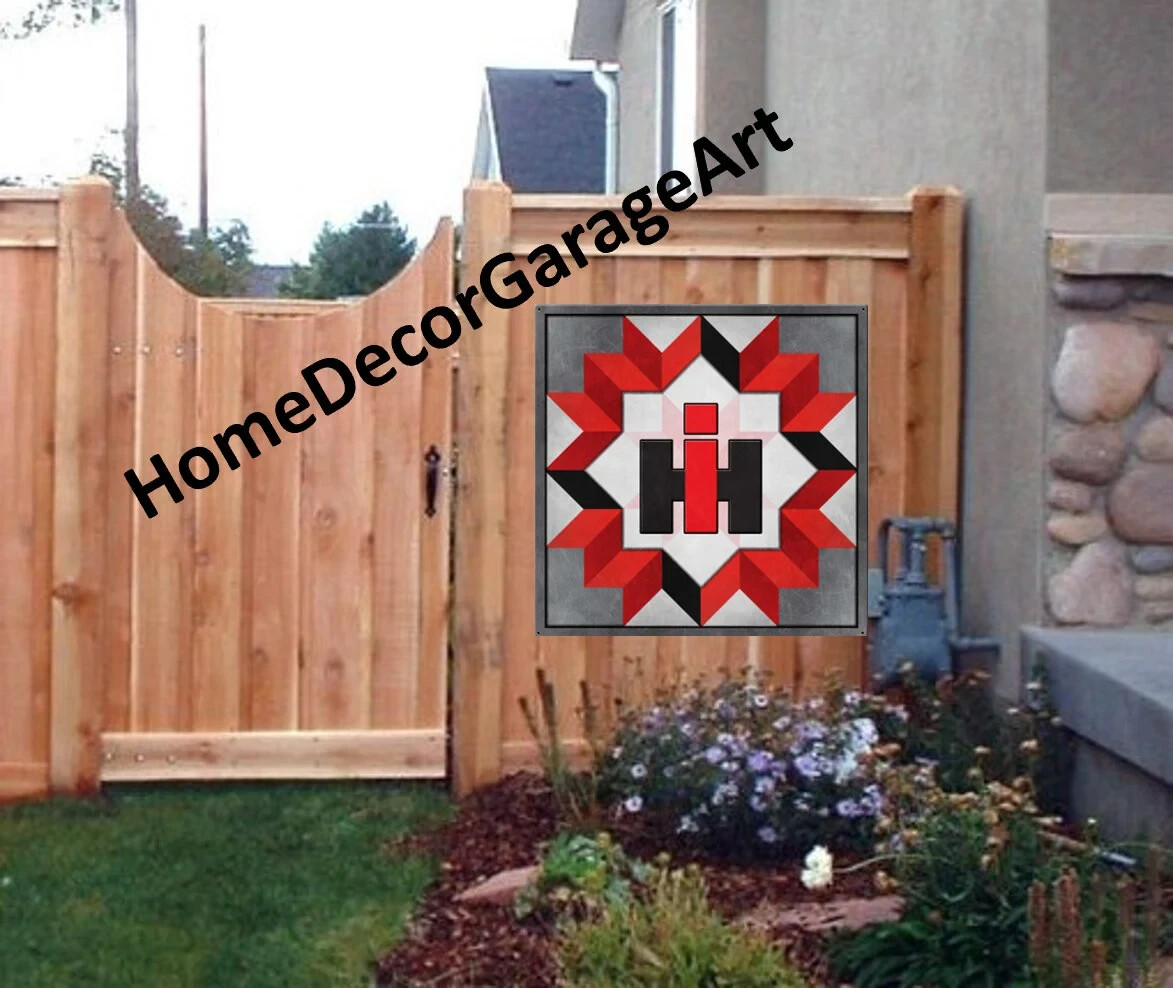 Barn Quilt Art Metal Sign, Eight Square Design International Harvester ...