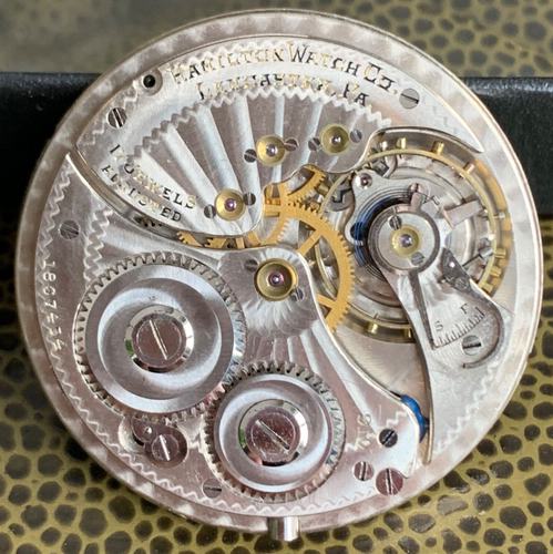 1919 Hamilton Grade 910 12S 17 Jewels Open Face Pocket Watch Movement ...