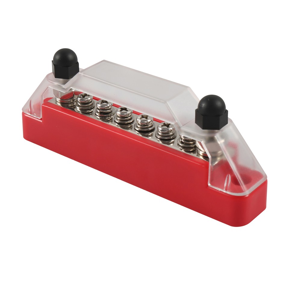 6 Way Power Distribution Terminal Block Screws Battery Bus Bar Auto ...