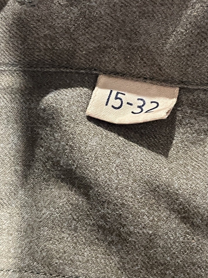 WWII WW2 Wool M37 Shirt Flannel OD 15x32 Coat Style 1943 1944? | eBay