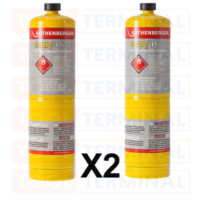 X2 Rothenberger Mapp Map Pro Gas Cylinder For SuperFire Torch Yellow ...