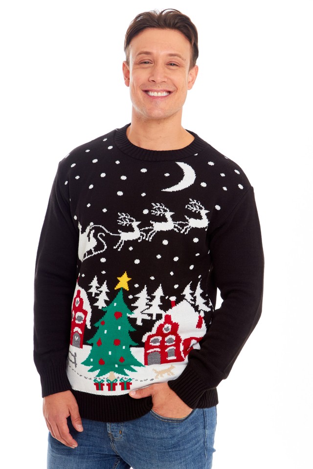 New Unisex Men Women Santa Xmas Christmas Novelty Fairisle Retro Jumper ...