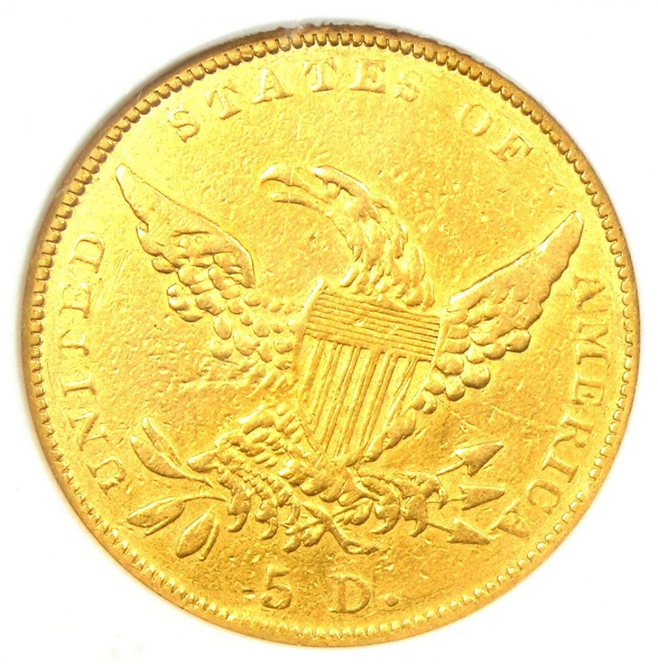 1838-C Classic Gold Half Eagle Charlotte $5 Coin - ANACS XF Details ...