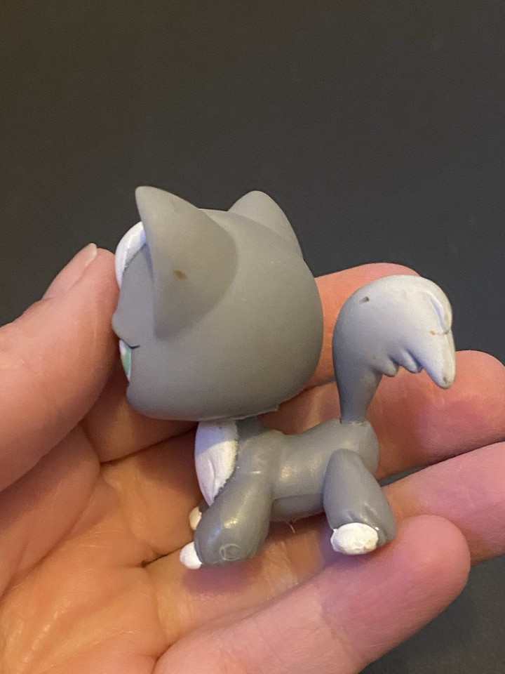 Littlest Pet Shop Authentic LPS #NO NUMBER Grey Angora Cat Long Hair | eBay