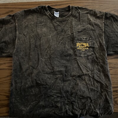 Boot Hill Saloon Biker 2008 Biker Motorcycle Tshirt XL Black Distressed ...