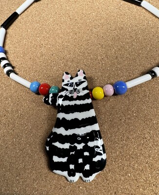 Stunning Candace Loheed Ruby Z Ceramic Cat Necklace | eBay