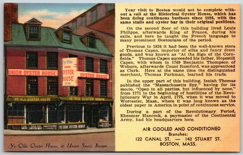 Union Oyster House, Union Street, Boston, Massachusetts - Postcard | eBay