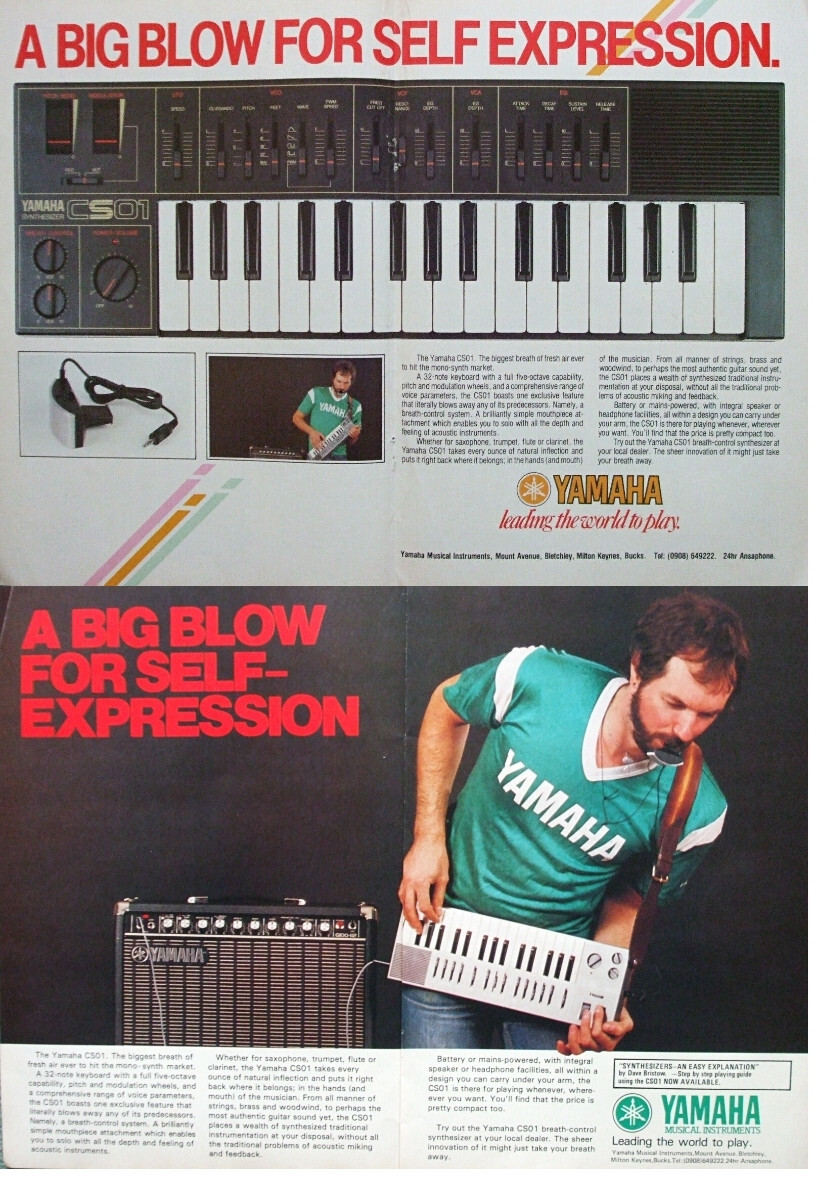 2 x YAMAHA CS01 Synthesizer Keyboard Vintage ADVERTS Posters 1982/83 ...