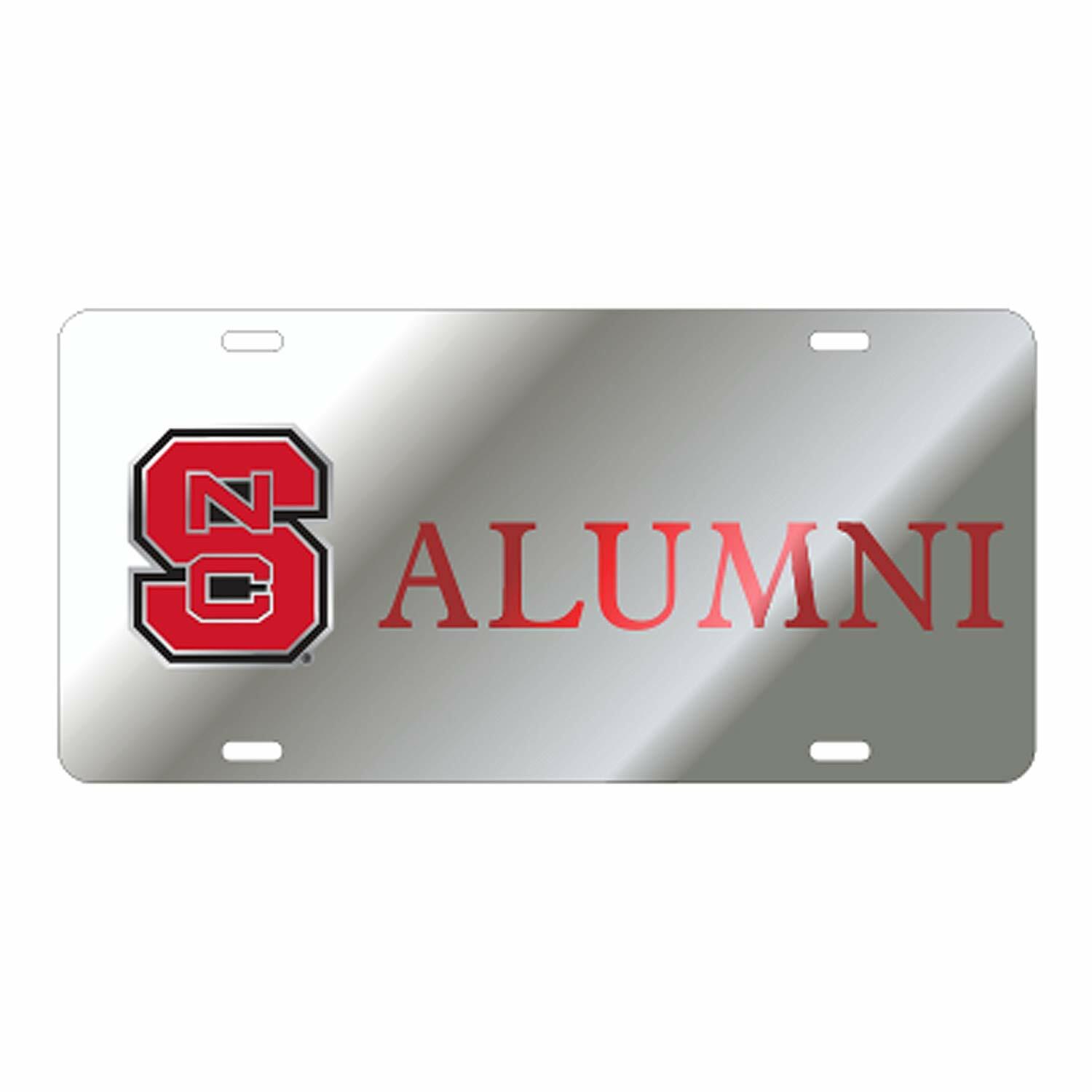 NC STATE Wolfpack Silver Mirrored Laser Cut ALUMNI License Plate / Car ...