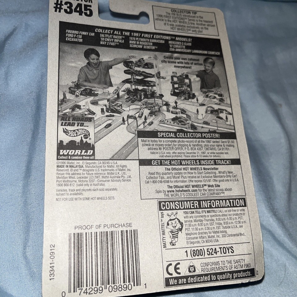 1996 Vintage Hot Wheels Collector #345 SPEED-A-SAURUS Purple w/Chrome 5 ...