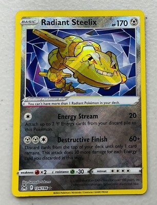 Radiant Steelix 124/196 Lost Origin Pokemon Card | eBay