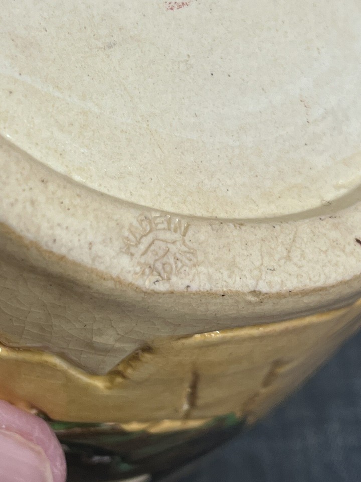 AWAJI Ware Abstract Art Deco Japan Pottery Double Handled Vase Vintage ...