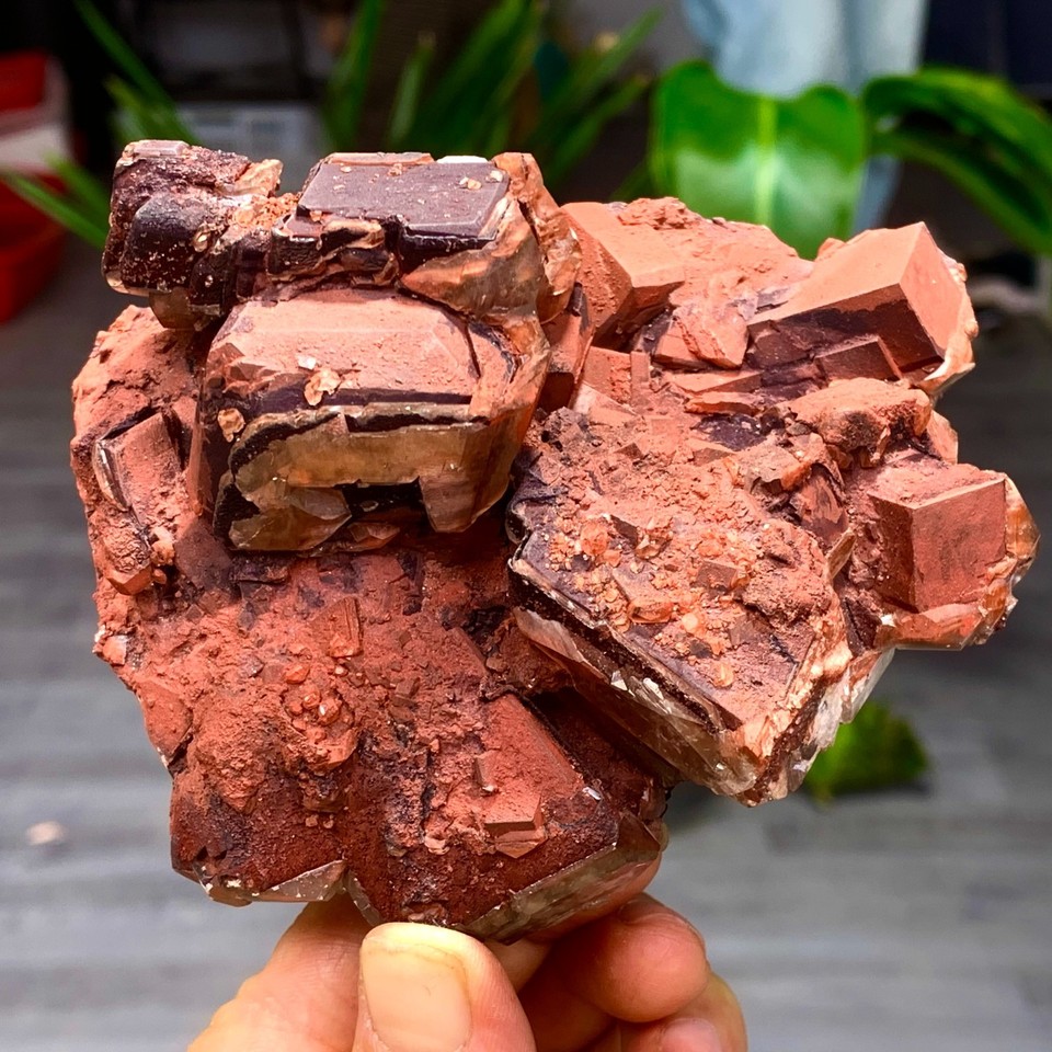 495G Rare special cube chocolatecalcite quartz crystal healing specimen ...