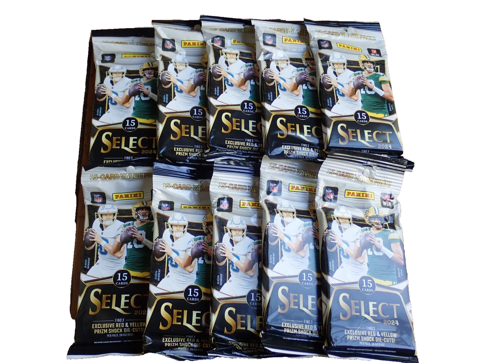 (10) 2024 Panini Select NFL Football 15 Card Value Hanger Packs * FREE ...