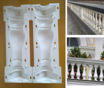 2 Piece/Set Moulds Balustrades Mold for Concrete Plaster Cement Plastic ...