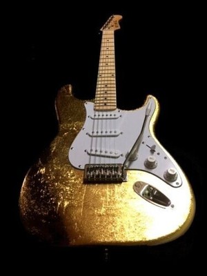 NEW PRINCE 6 STRING GOLD LEAF STRAT STYLE LIGHTWEIGHT ELECTRIC GUITAR ...