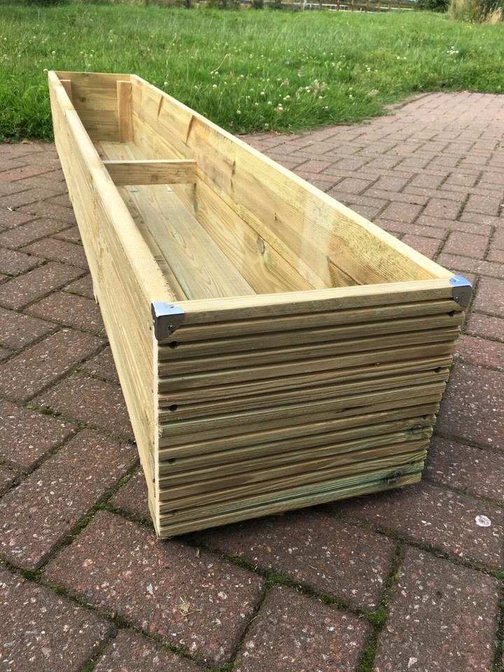wooden garden planter READY MADE JUMBO EXTRA LARGE Long Decking Timber ...